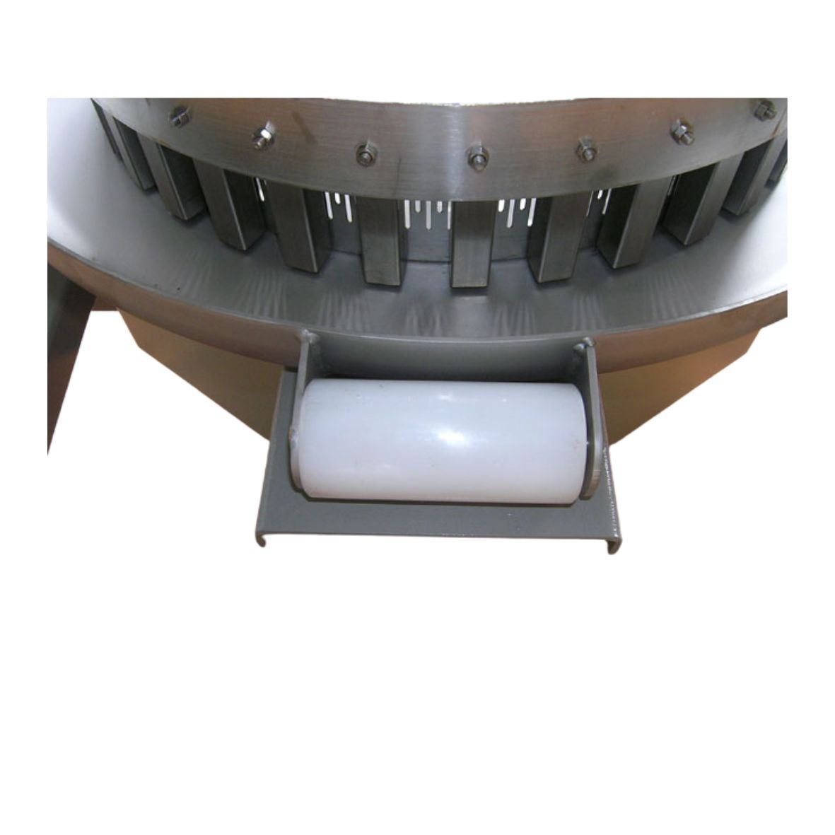 E.hydraulic press+trolley 480lt Ø80 stainl. basket - inderst